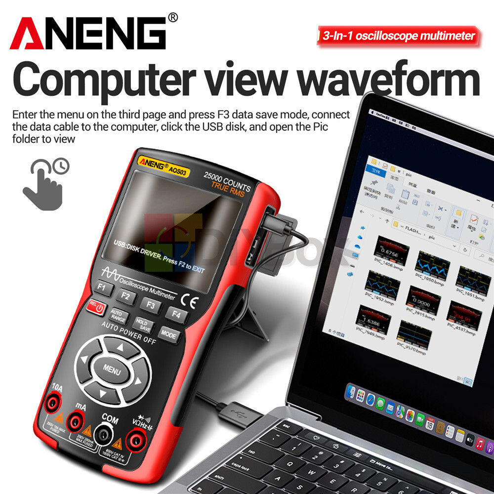 ANENG AOS03 3-in-1 Handheld Multimeter Digital Oscilloscope Signal ...
