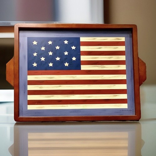 Warren Kimble Spirit Of Flag Serving Tray Wooden Patriotic Folk Art ...