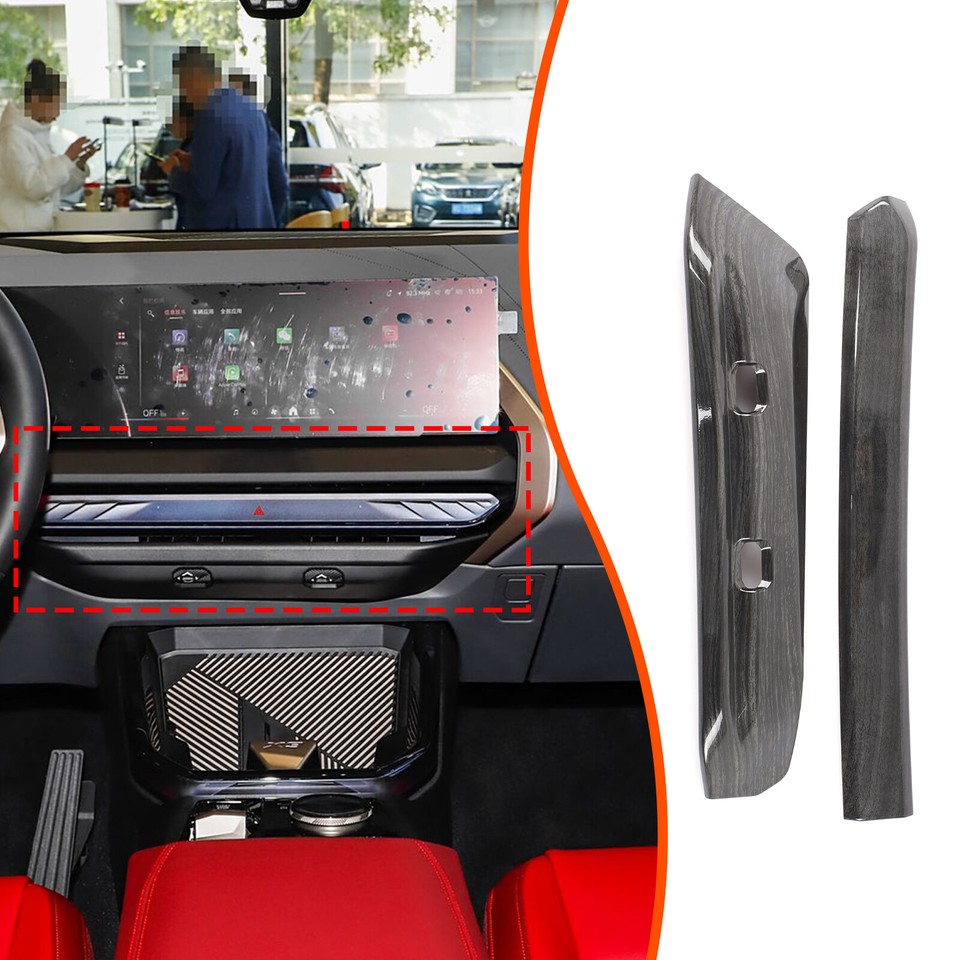 ABS Black Wood Grain Central Console Vent Cover Trim For BMW X3 G45 ...