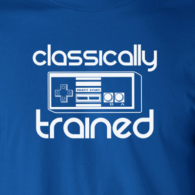 CLASSICALLY TRAINED gaming T-Shirt NES geek retro gamer nintendo nerd ...