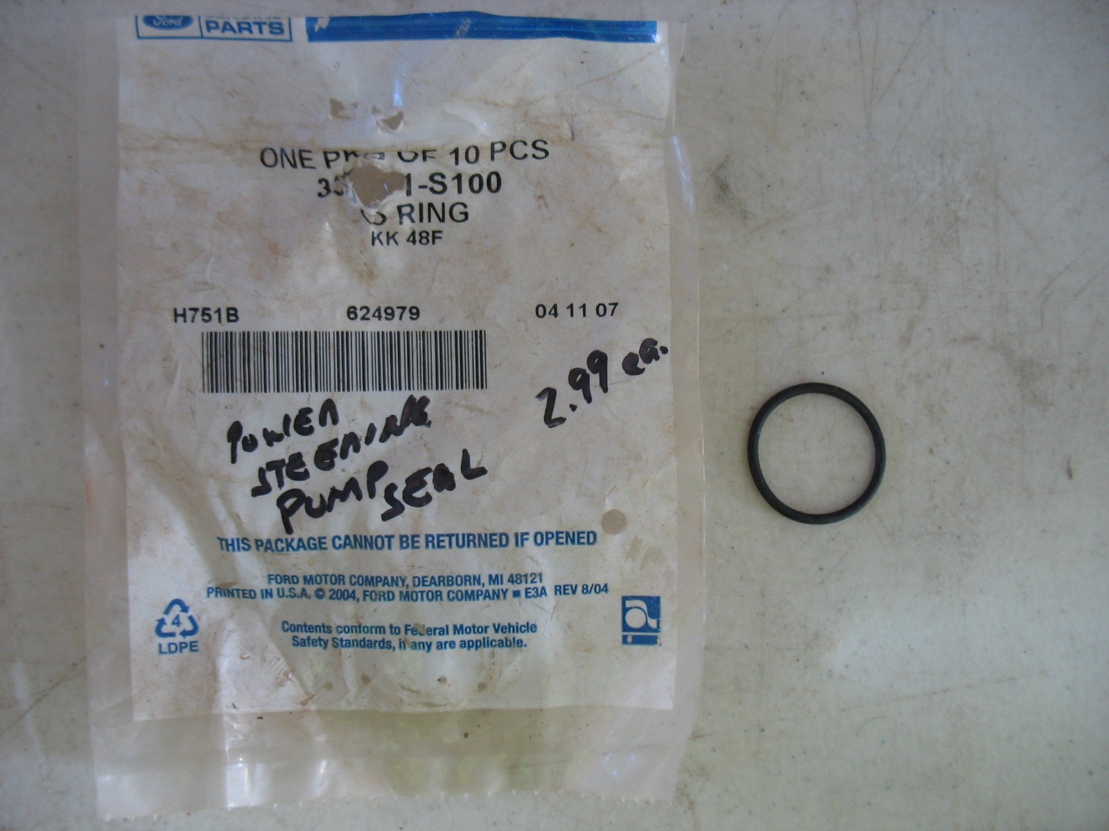 New NOS Ford Power Steering Pump Seal O Ring S100 Qty.1 | eBay