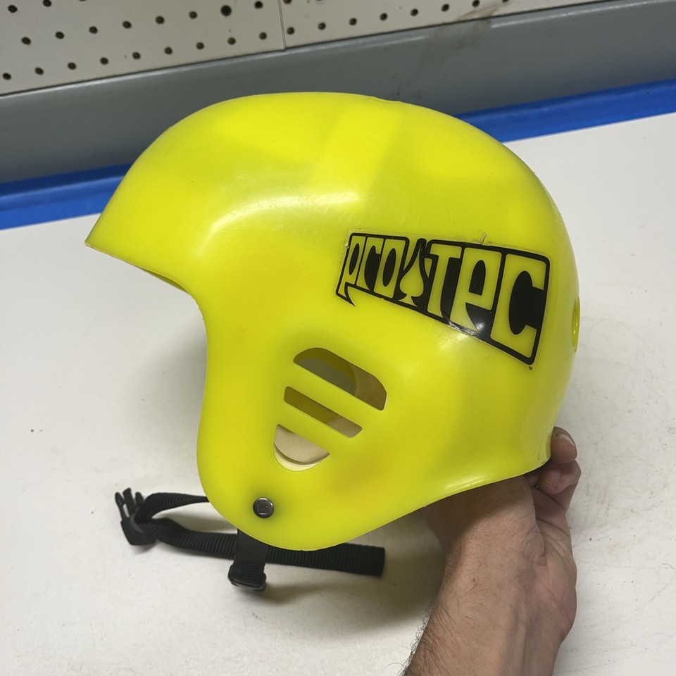 Vintage 80s Pro-tec Skate BMX Full Cut Yellow Helmet Made in USA RARE ...