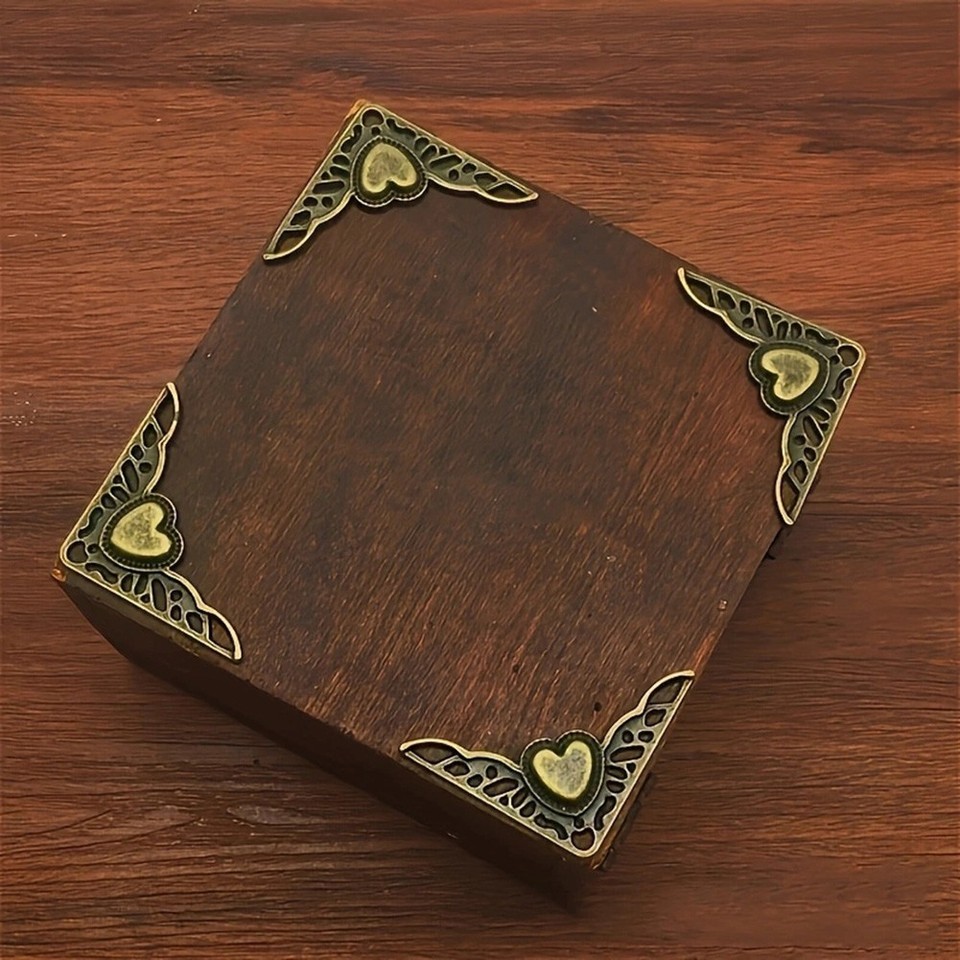 Wooden Box Corner Protection Brackets Set of 8 in Antique Copper Color ...