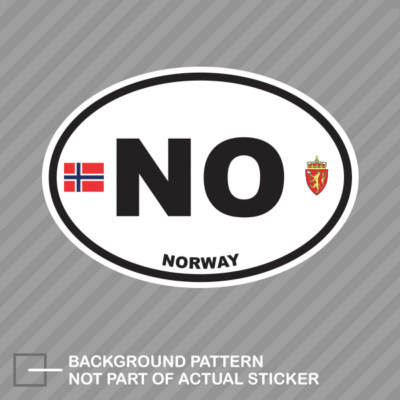 Norway Oval Sticker Decal Vinyl Norwegian Country Code euro NO v2 | eBay