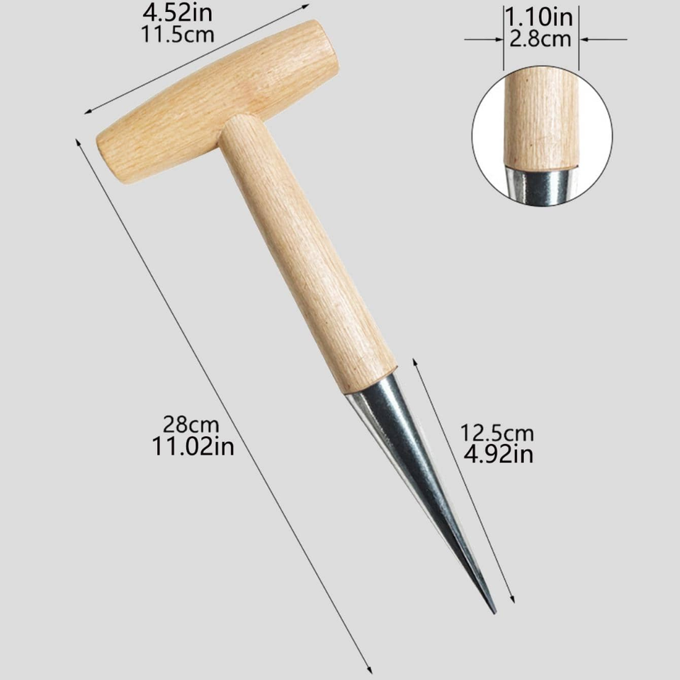 Stainless Steel Dibbler Bulb Planter Dibber Hole Puncher Gardening Tool ...