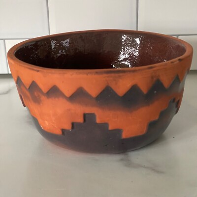 Southwestern Clay Aztec Bowl Handmade Painted 6" Diameter x 3" Tall ...