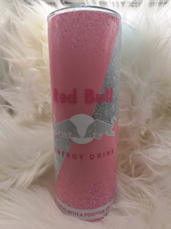 Red Bull Pink Energy Drink 20oz Travel Mug Stainless Steel Cup Straw w ...