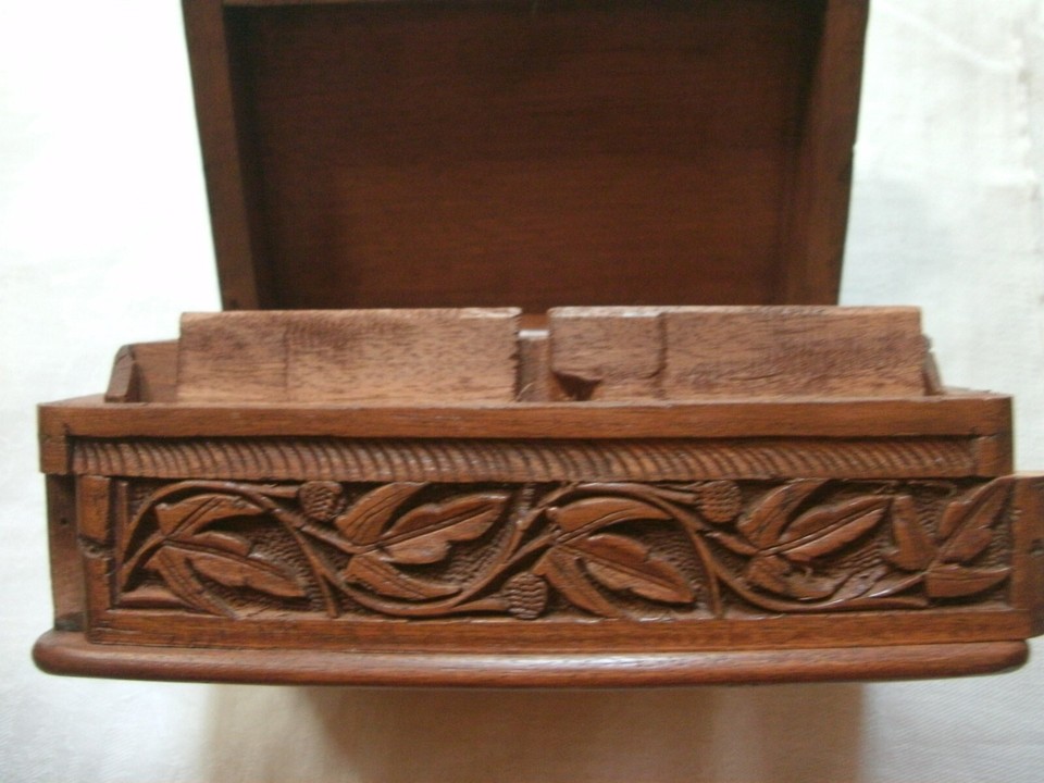 Carved Wooden Box with Lid and Hidden Opening | eBay