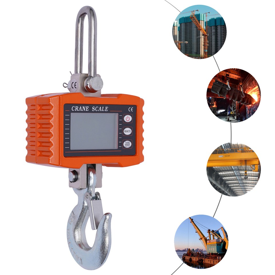 1000KG 2000lb Hanging Scale Digital LCD High Precision Heavy Crane ...