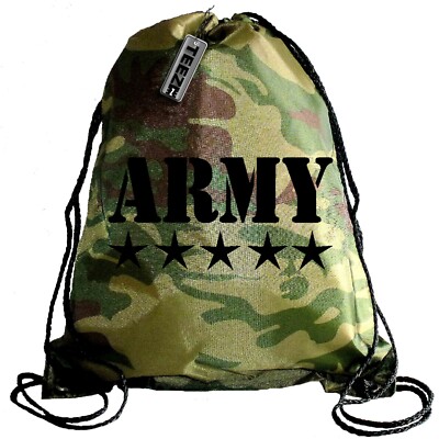 Camouflage Army drawstring bag, Gaming Bag ,Swim bag, water resistant ...