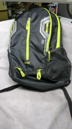 Uline 25L Black Lime Green Daypack Backpack Adjustable Straps | eBay