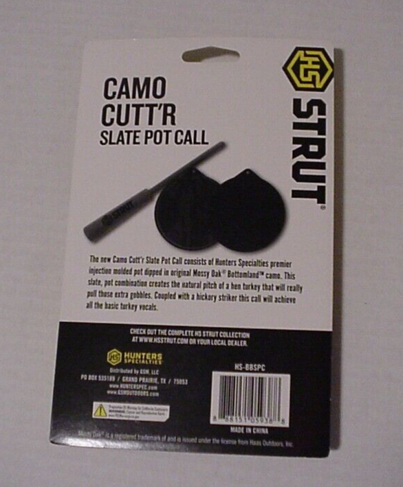 HS Strut® CAMO CUTT'R Slate Pot Turkey Call Mossy Oak Bottomland ...