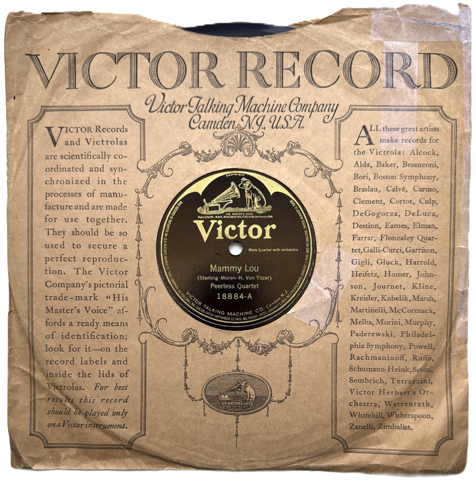 Peerless Quartet - Mammy Lou / Pick Me Up & Lay: 1922: EX+: SHIPS FREE ...