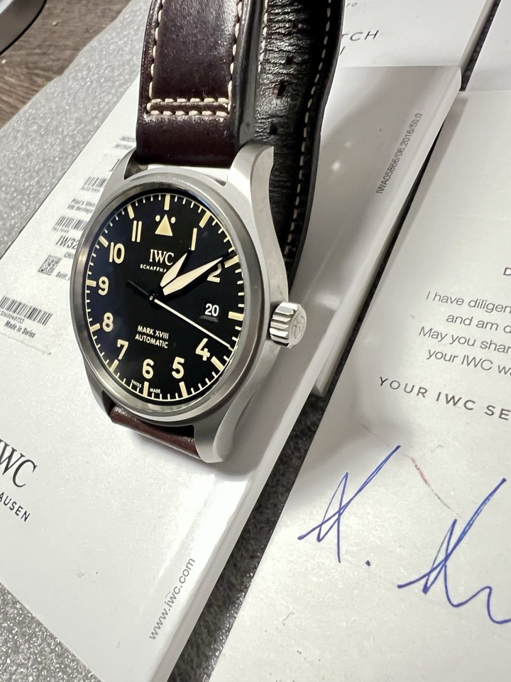 IWC Mark XVIII Heritage Titanium Pilot Mens Watch, 40mm, IW327006 ...