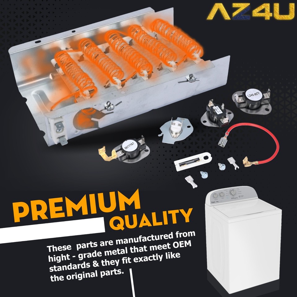 For Whirlpool WED4815EW1 WED6400SW1 MEDC200XW3 Dryer Heating Element ...