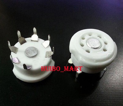 2pcs PCB Mount 7pin B7G Ceramic tube socket for EAA01 EF95 6X4 6Z4 6C4 ...