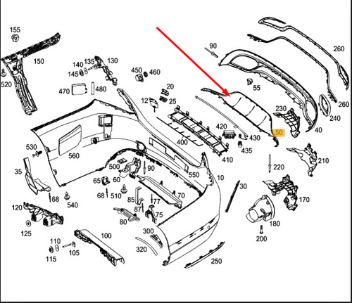 MB C-CLASS W205 Rear AMG Bumper Diffuser Trim A20588573389999 NEW ...