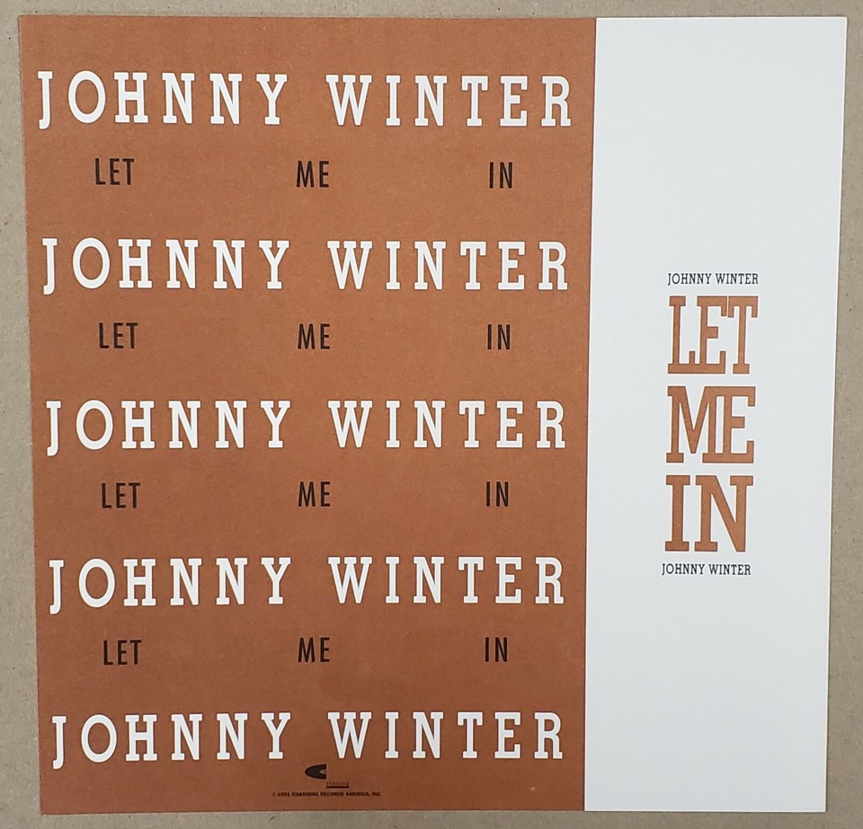 Johnny Winter Let Me In 1991 TWO-SIDED CARDBOARD PROMO POSTER FLAT | eBay
