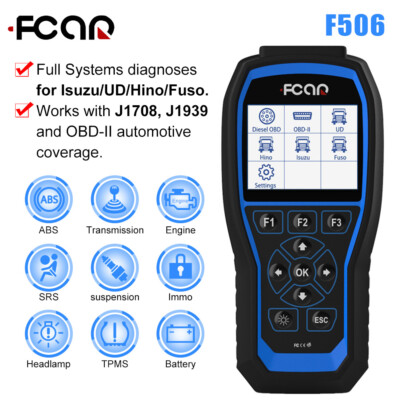 FCAR F506 All System Heavy Duty Truck Diagnostic Tool Diesel Truck OBD2 ...