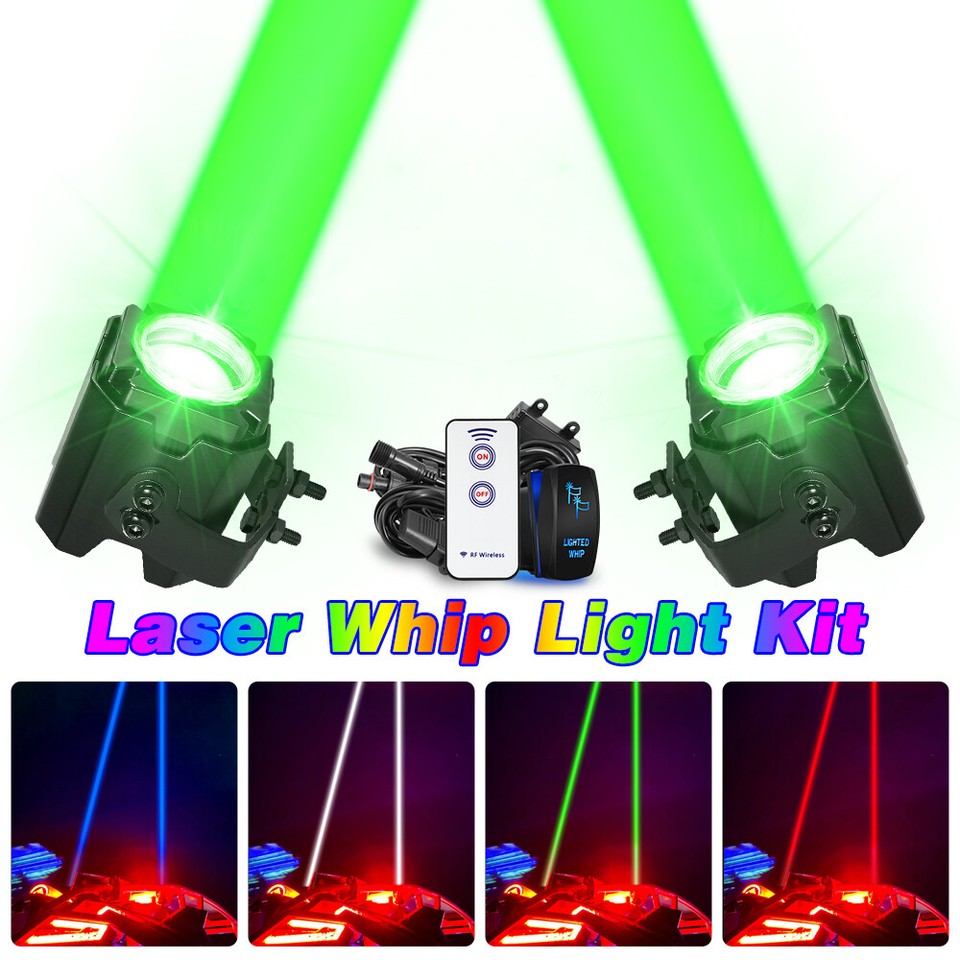 2XSpot Beam Laser Whip Light Pods Offroad Whipless Remote for Polaris ...