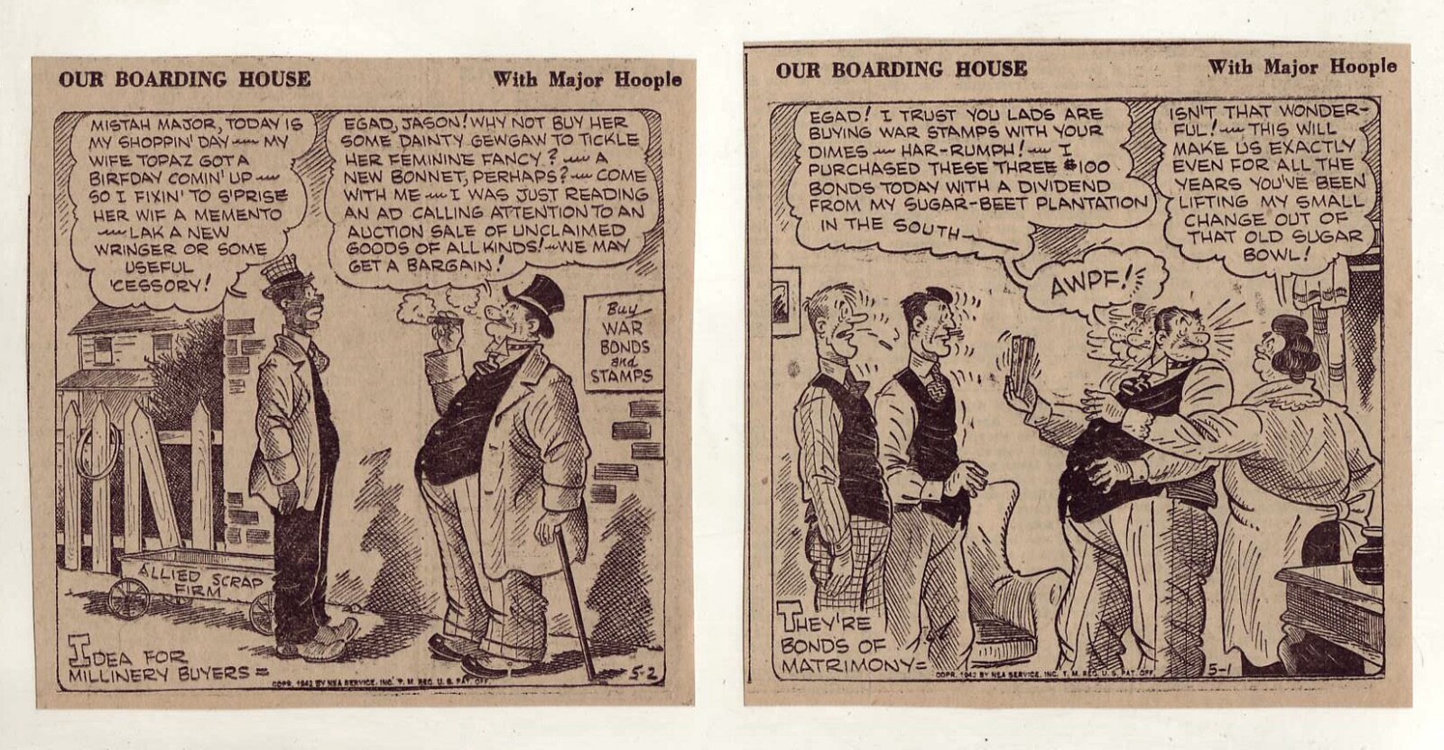 Our Boarding House w/ Major Hoople - 24 daily comic panels from May ...