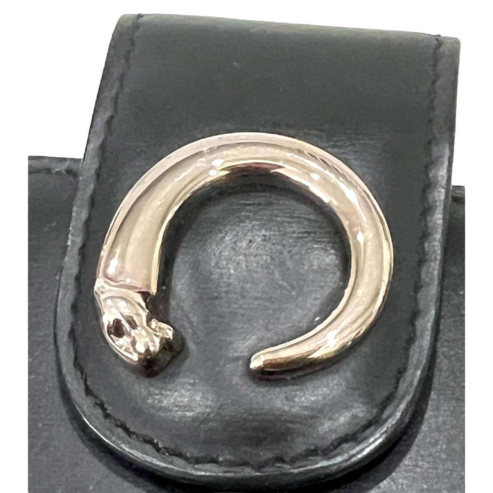 CARTIER Panther Logo Black Agenda Notebook Cover #1294 - Gem