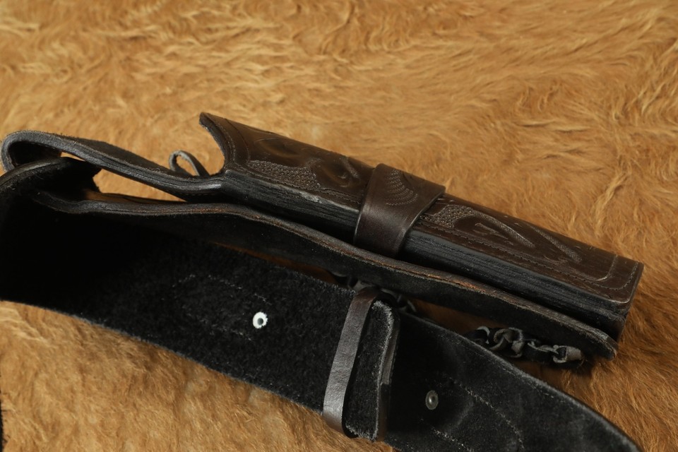 Made in Mexico Tooled RH Drop Loop Rig Colt SAA 5 1/2", 40" W, 14X 357 ...