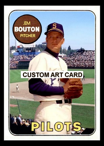 Jim Bouton Seattle Pilots 2024 / 1969 Custom Made Baseball Art Card | eBay