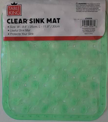 Kitchen Sink Mats 11.6”x10” Clear Silicon Grid Non-Slip Mat 1 Ct/Pk ...