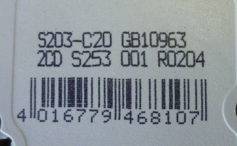 ABB Circuit Breaker S203 C20 GB10963 USED NICE TAKE-OUT | eBay