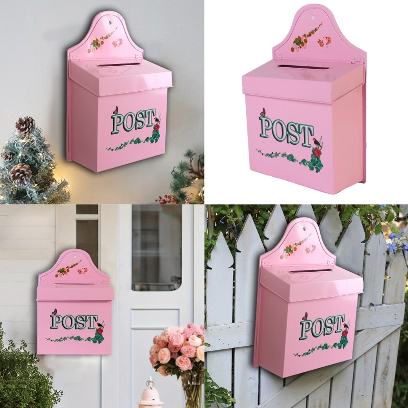Decorative Iron Mailbox For Outdoor Use Large Capacity Rustproof Wall ...