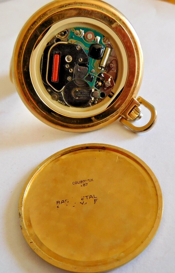 ESA 963-126 POCKET WATCH. COLIBRIA QUARTZ DATE RUNNING, NEEDS CLEANING ...
