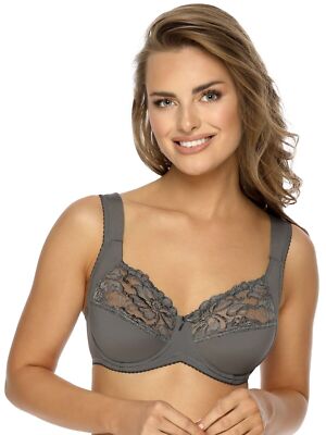 VIANIA 184461 HELGA Bügel BH mit Spitze 80-100, B-E, graphite 830 | eBay.de