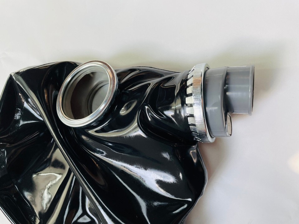 Latex Mask Fetish Black Rubber Gas Hood Breathing Control Equipment | eBay