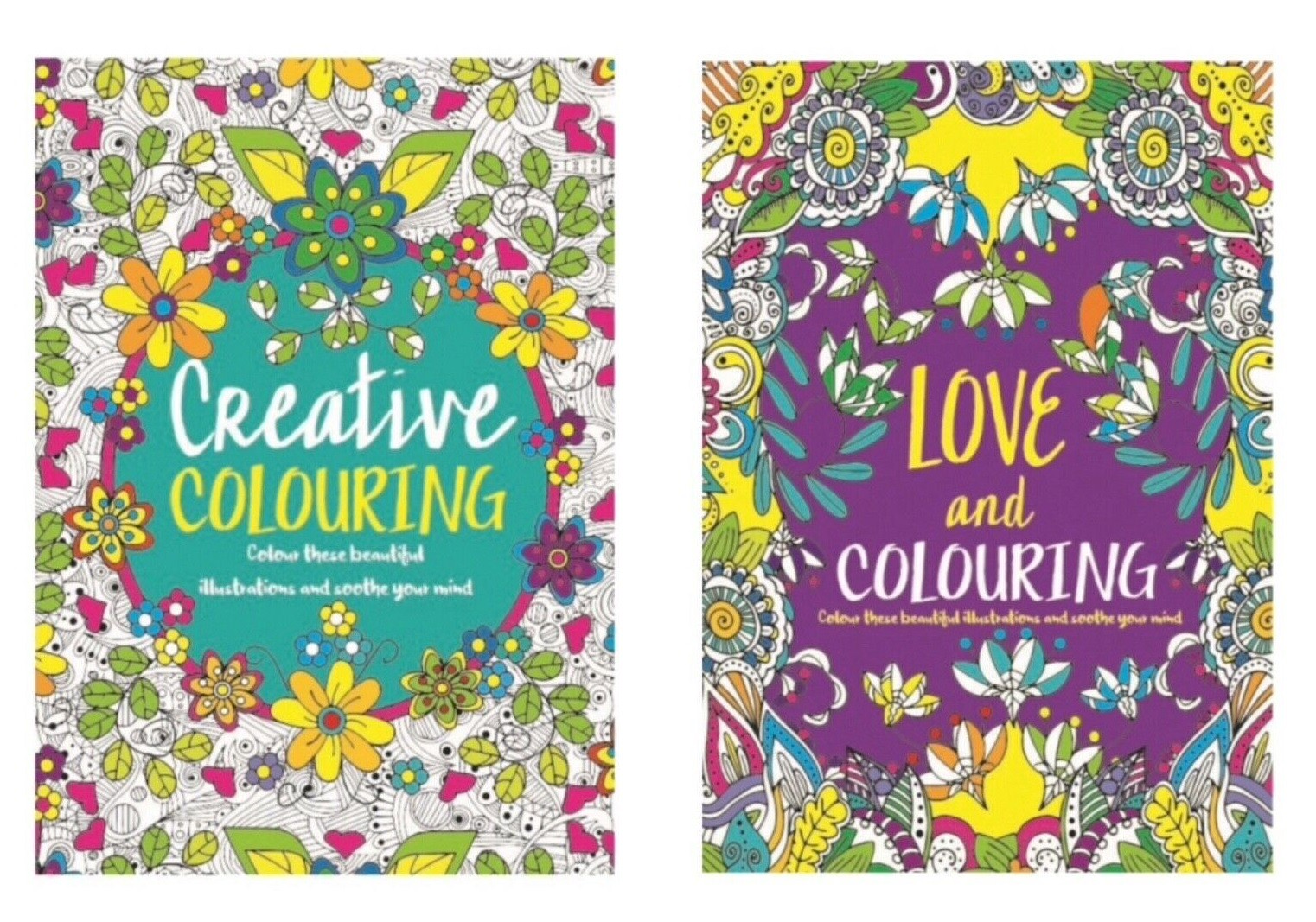 A4 Advance Colouring Books Colour Therapy Patterns Set of 2 Anti-Stress ...