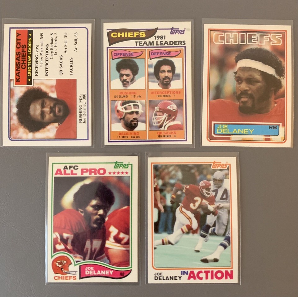 (5) Different 1982 & 1983 Joe Delaney Rookie Lot Kansas City Chiefs ...