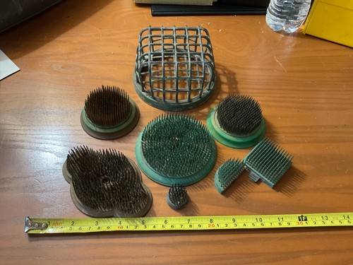 vintage metal frogs for flower arranging-7 spikes and 1 dazey basket ...