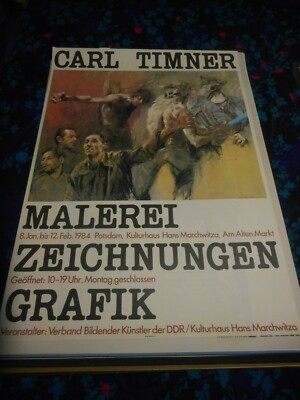 CARL TIMNER - ORIGINAL SS ROLLED EAST GERMAN ART EXHIBITION POSTER ...