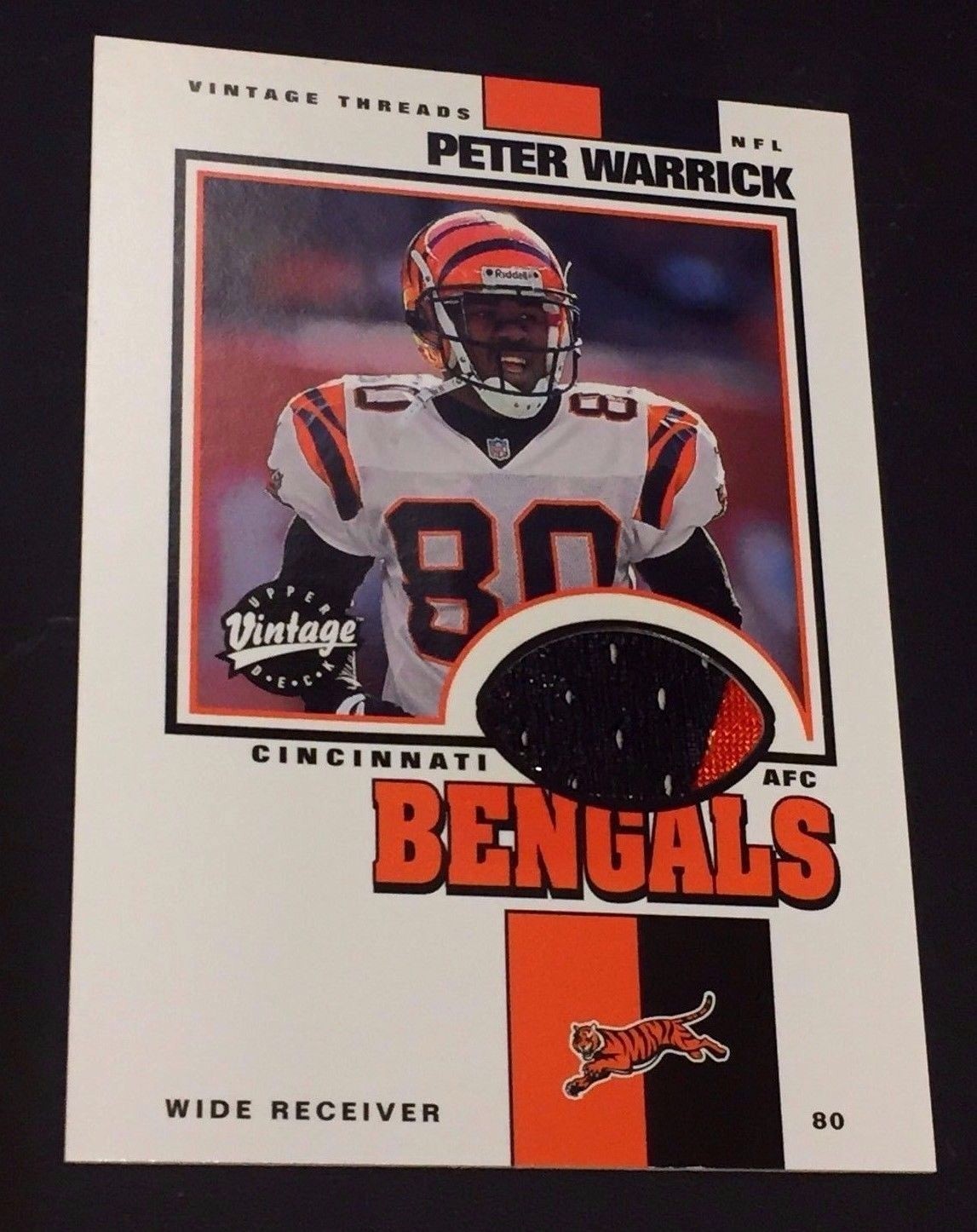 PETER WARRICK 2001 Upper Deck PATCH Vintage Threads 2 Color PRIME #PWVT ...