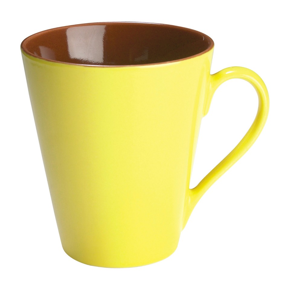 2 Ceramic Cafe Latte Mugs 350ml Coffee Tea Hot Chocolate Breakfast Mug ...