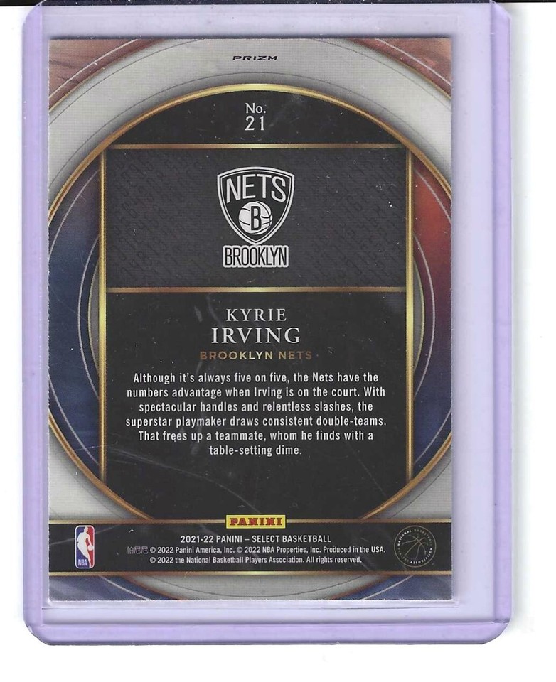 2021-22 Panini Select Kyrie Irving Numbers Blue Prizm #21 | eBay