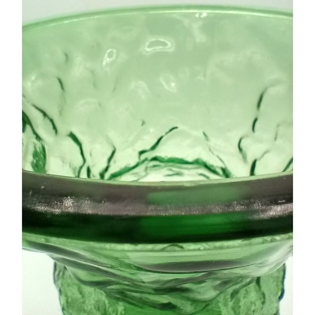 Brody Co Flower Vase Emerald Green Crinkle Glass Vintage 8 Inch ...
