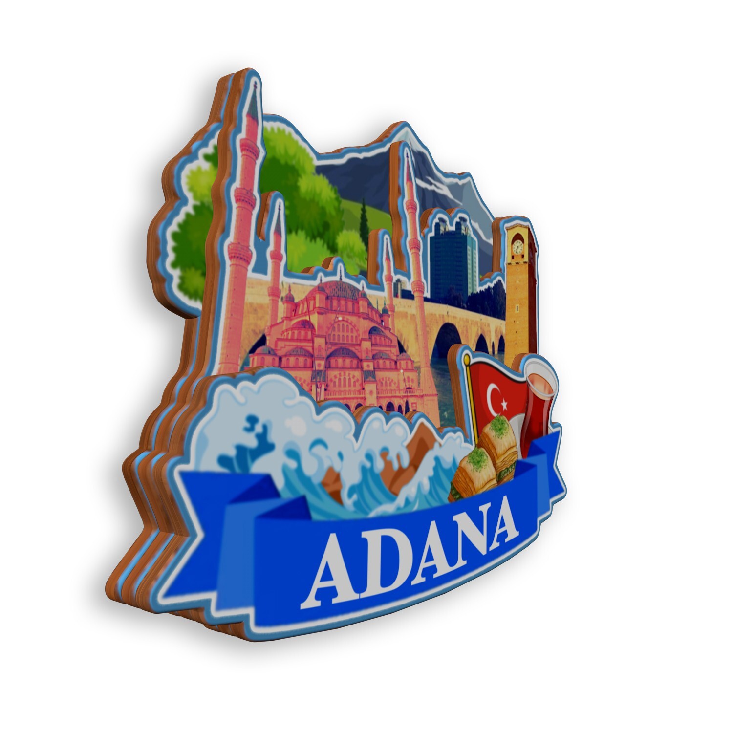 Adana Turkey Refrigerator magnet 3D travel souvenirs wood craft gifts ...