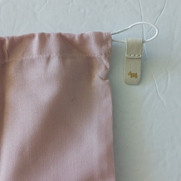Radley London Pink Dust Bag Drawstring White Tab Embossed Dog 12in x 11 ...