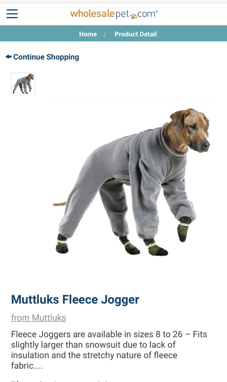 Muttluks Original Fleece Jogger- Small Dog- Size 10- Grey- Read ...