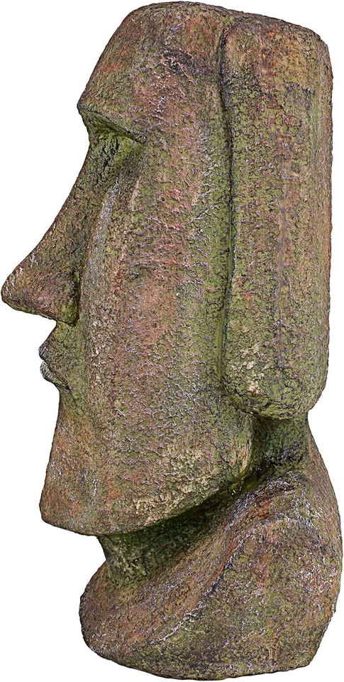 Hand-Cast Easter Island Moai Head - Medium Garden Statue with Chiseled ...