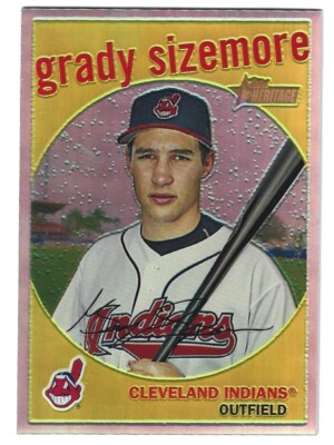 2008 TOPPS HERITAGE CHROME REFRACTOR #C83 GRADY SIZEMORE INDIANS /559 ...