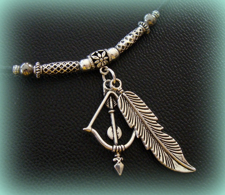 Feather - Bow + Arrow NECKLACE PENDANT FSU Seminoles theme - Indian ...