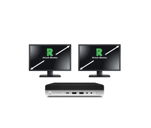 Refurbished HP EliteDesk 800G4 Mini with Dual Monitor 24"32GB 512GB SSD ...