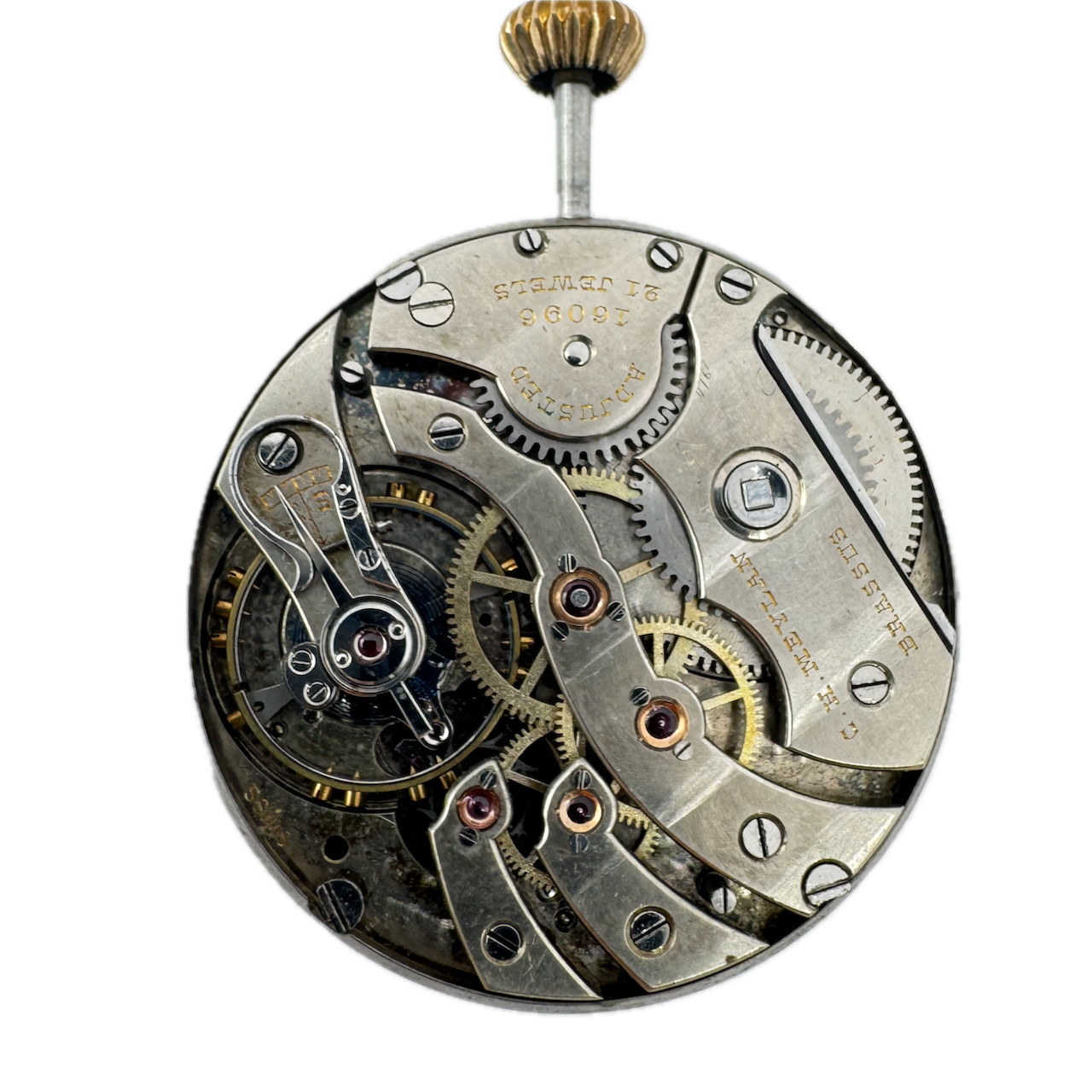 Antique 12 Size C.H. Meylan 21 Jewel Pocket Watch Movement Swiss High ...